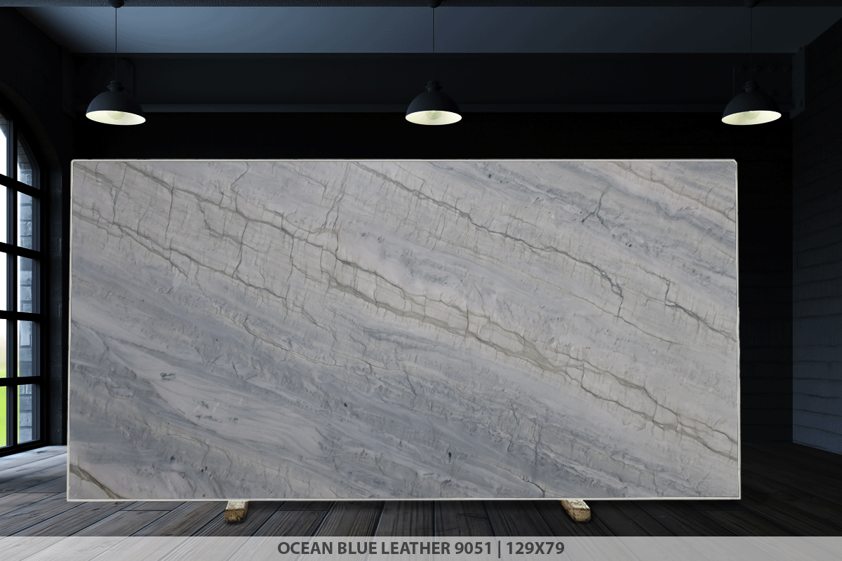OCEAN BLUE LEATHER 9051 - Stone Action